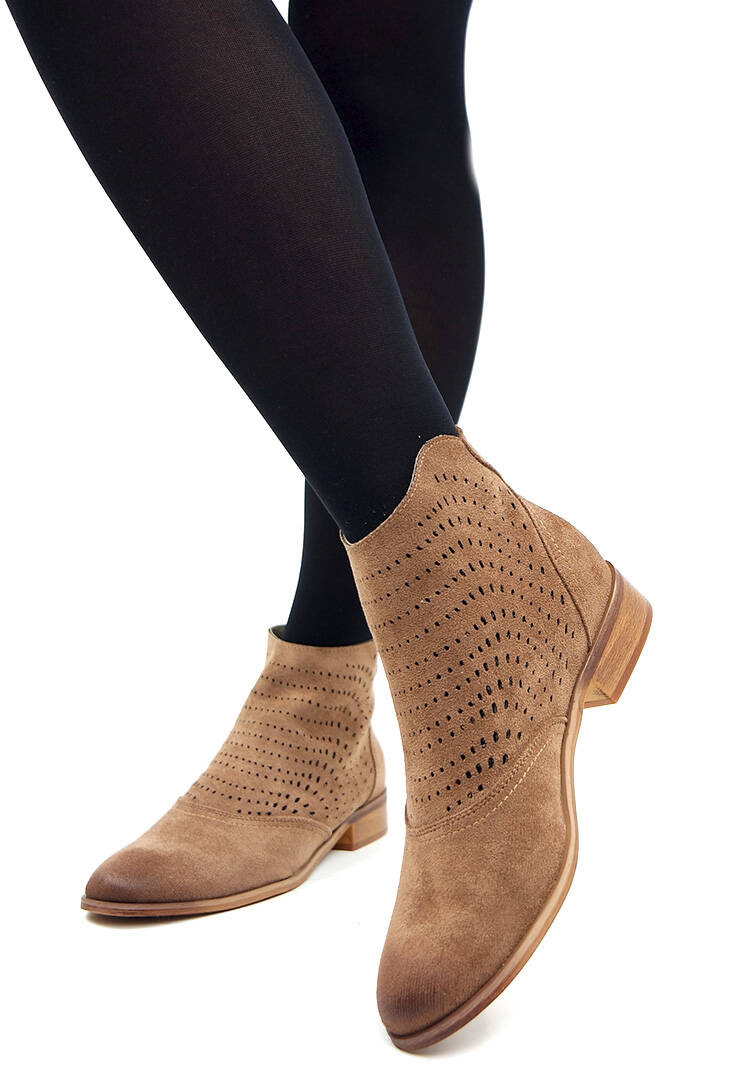 Damskie brązowe ażurowe botki Potocki | Obuwie Damskie \ Botki Damskie ...